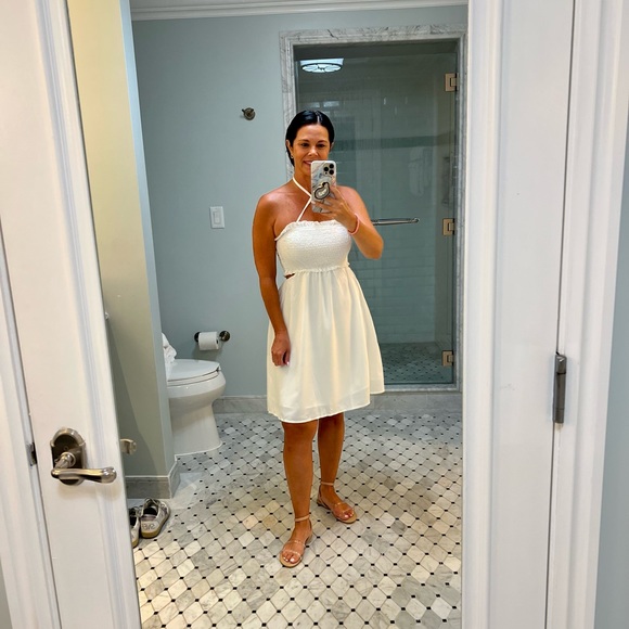 Bellissima | Dresses | Smocked Cut Out Back Flare Dress | Poshmark